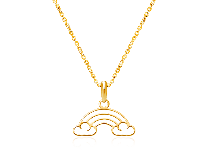 Over the Rainbow Children s Necklace for Girls 14K Gold