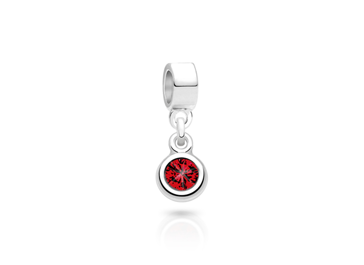 January Birthstone Garnet Sterling Silver and Swarovski Colored Crystal Children s Adore Dangle Charm Children s Fine Jewelry Tiny Blessings